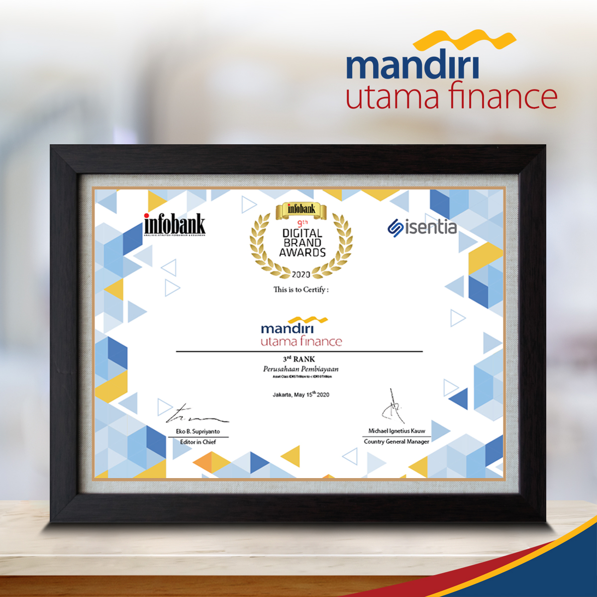 Digital Brand Awards 2020 dari Infobank | Mandiri Utama Finance