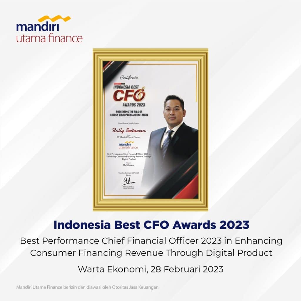 Mandiri Utama Finance Raih Penghargaan: Indonesia Best CFO Awards 2023 | Mandiri Utama Finance